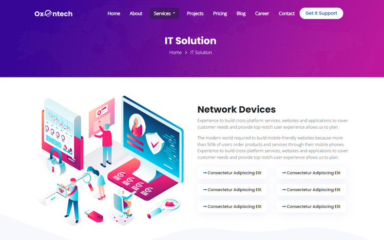 Oxentech - Web Design and Development Agency HTML5 Website Template #230887