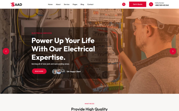 Saad - Electrical Wordpress Theme #383471