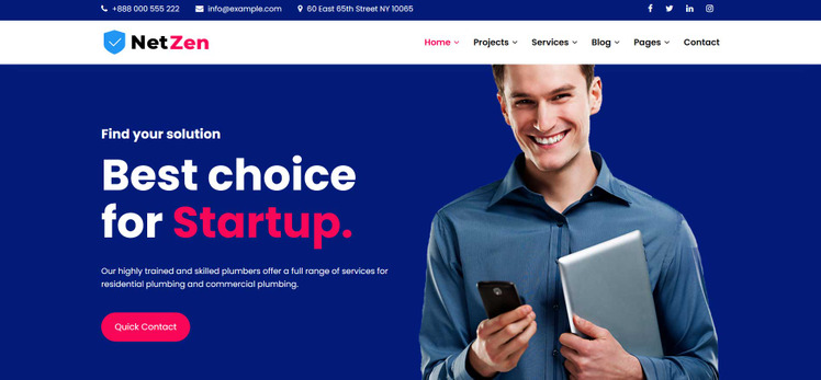 Netzen - IT Solution and Business Consulting Website Template #189925