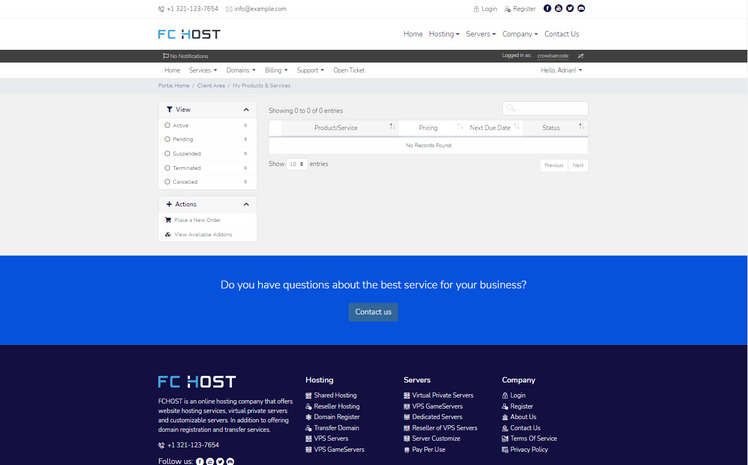 FCHOST - HTML Hosting Website Template & WHMCS Template #224091