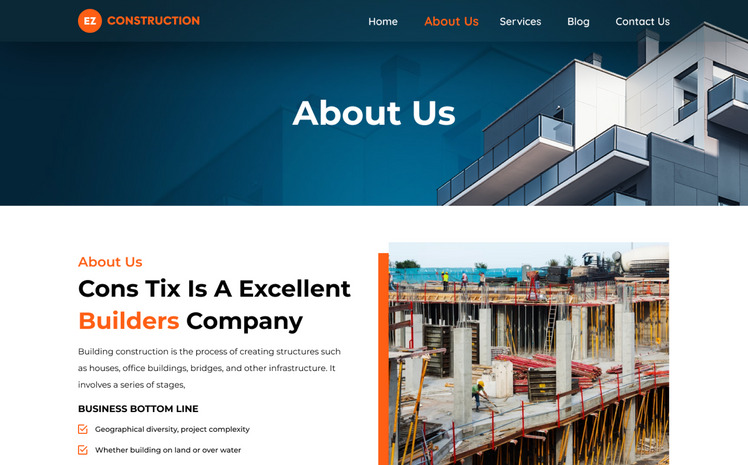 EZ-Construction: A Dynamic WordPress Theme for Revolutionizing Your Construction Business #423310