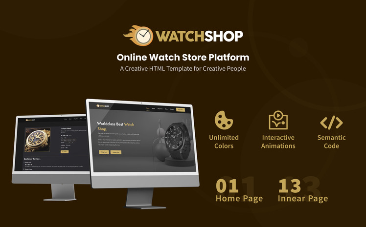 WatchShop - Online Watch Store Platform HTML Template #347547