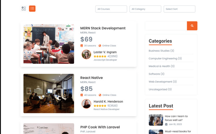 Next LMS - LMS Online Education Course React Template #302018