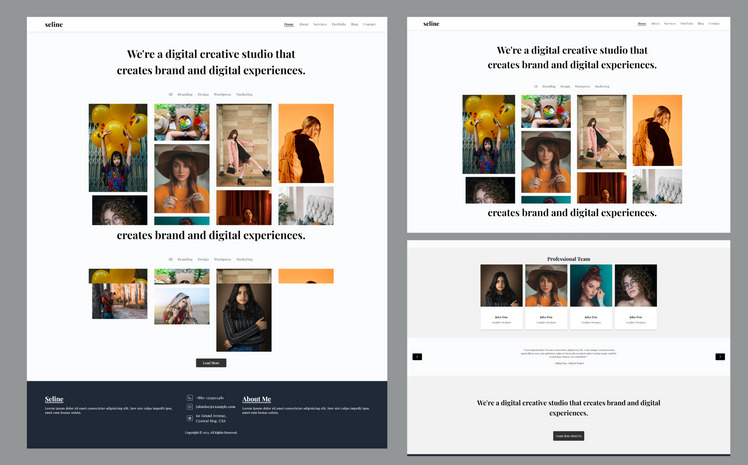 Seline - Fully Responsive Tailwind CSS Minimalist Photography Template ...