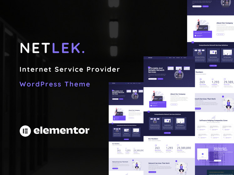 Netlek - Internet Service Provider One Page WordPress Theme #335227