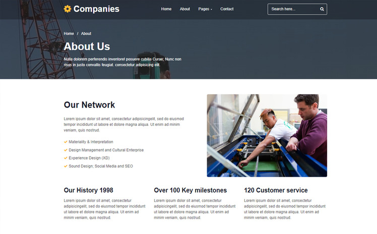 Services Company - Bootstrap Responsive Website Template #358430