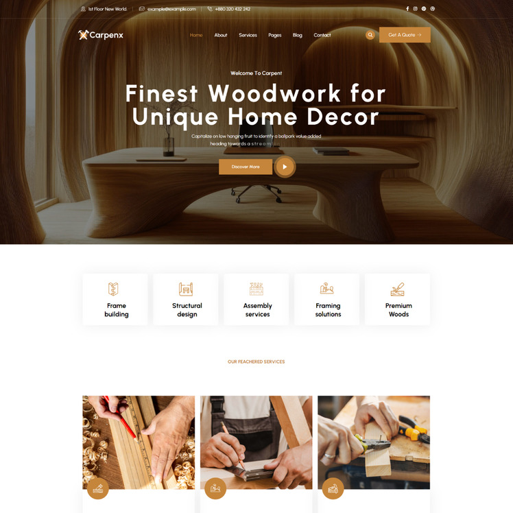 Carpenx - Carpenter and Craftsman WordPress Theme #449923