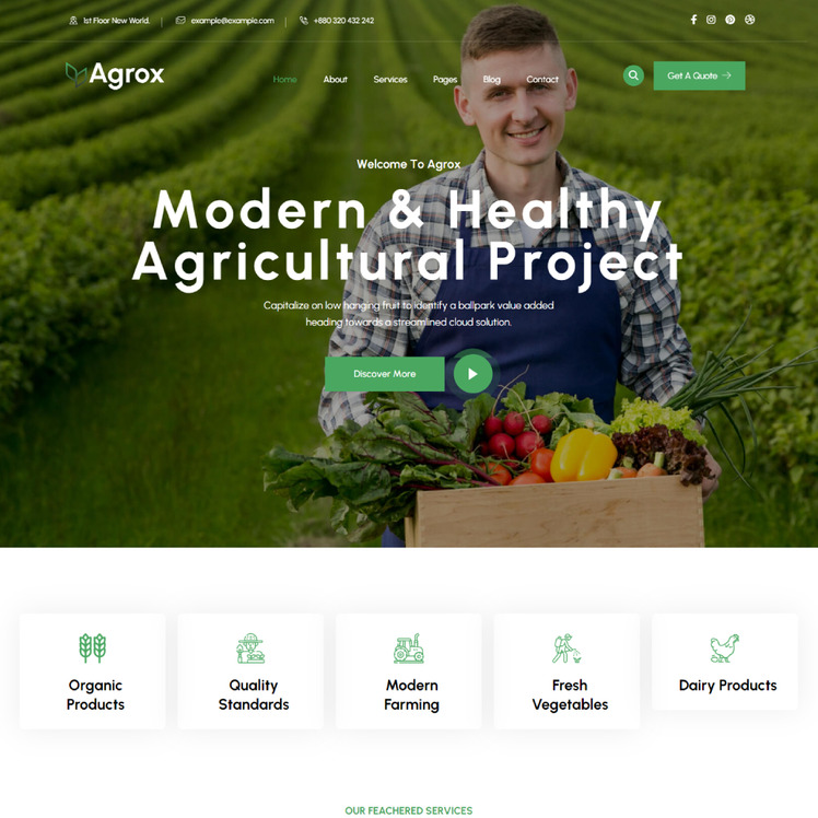 Agrox - Agriculture Farming WordPress Theme #448308