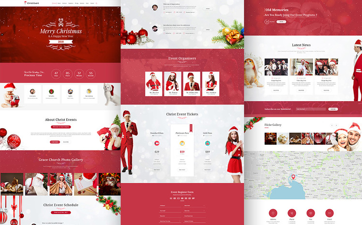 Christ Event - Christmas Party HTML Landing Page Template #66092