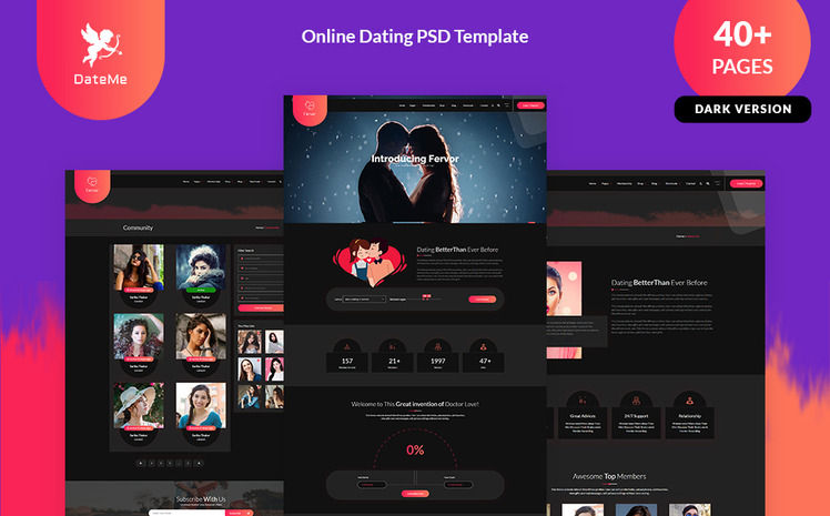 DateMe - Dating and Community HTML Template #329629