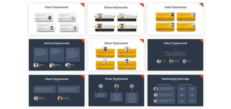 Testimonial PowerPoint template #69082 - TemplateMonster