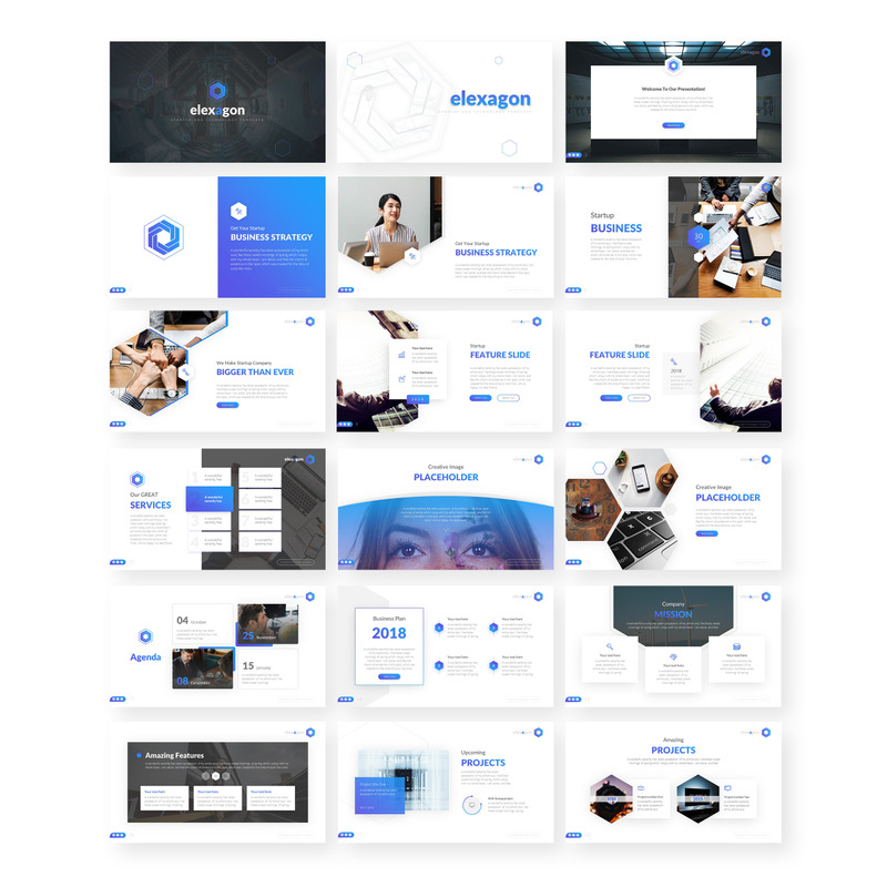 Elexagon - Start Up PowerPoint template - TemplateMonster