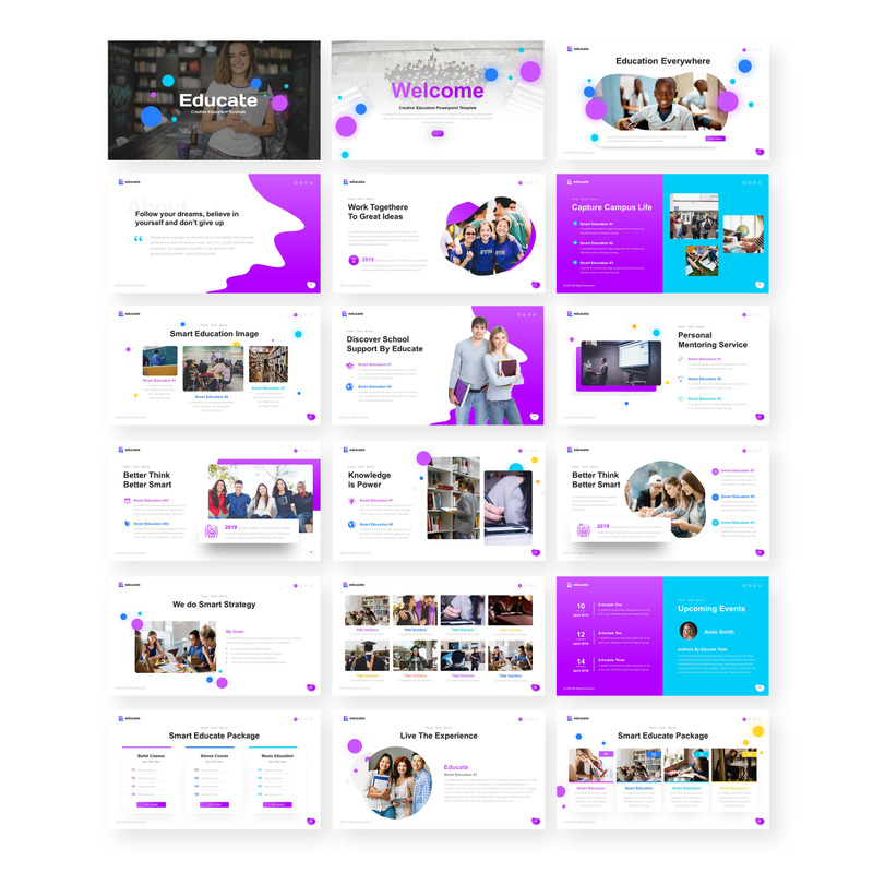Educate Education PowerPoint template - TemplateMonster