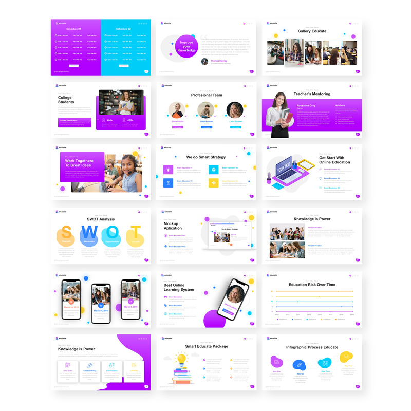 Educate Education PowerPoint template - TemplateMonster