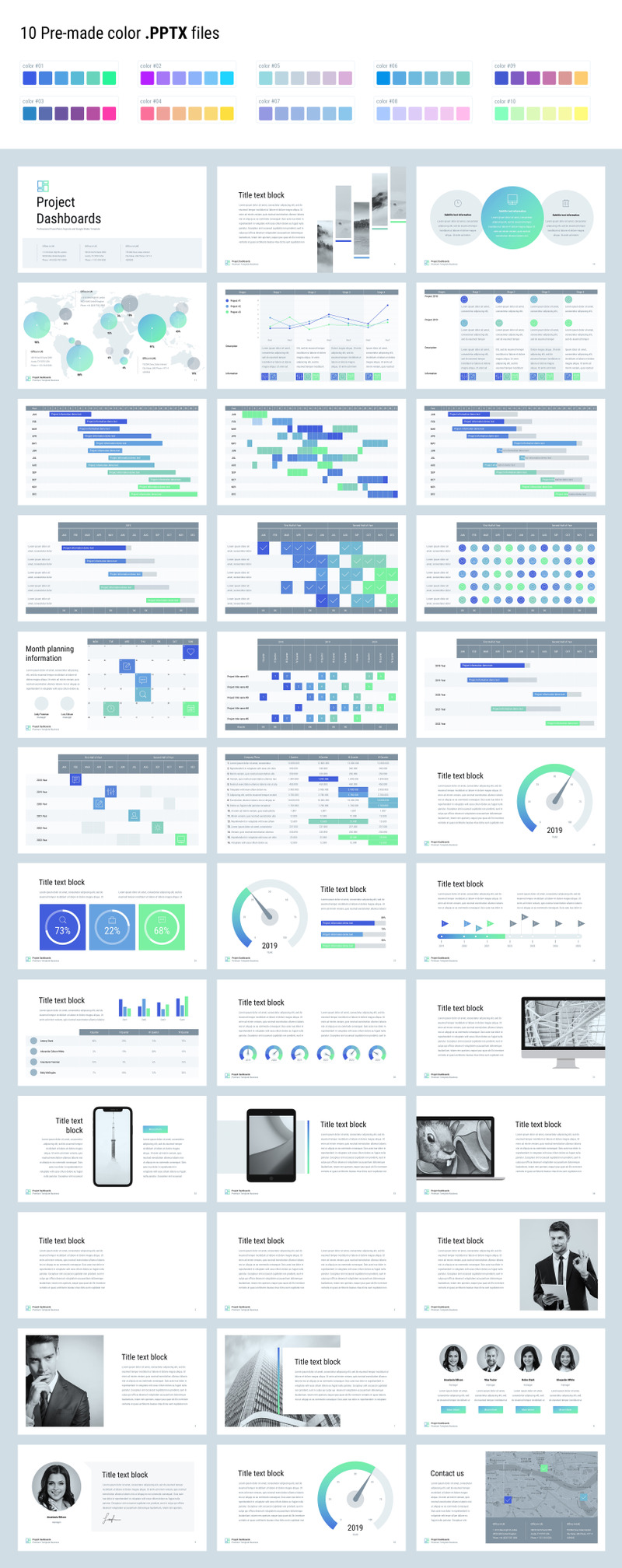 Project Dashboards for PowerPoint template - TemplateMonster