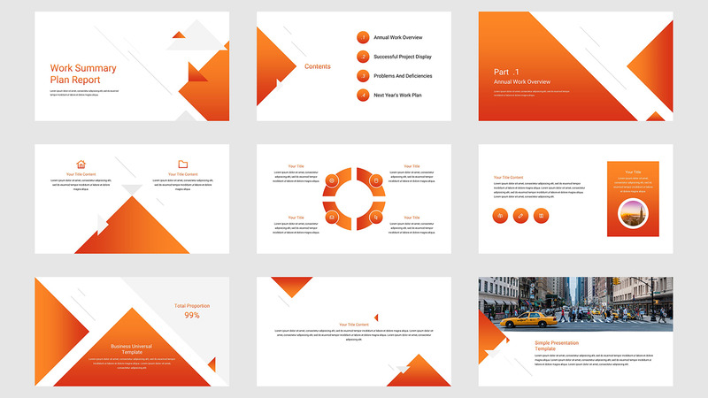 Work Summary Plan Report PowerPoint template