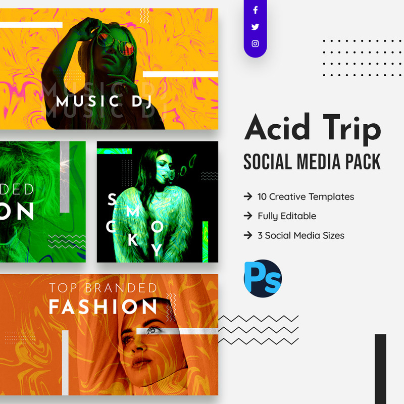 Acid Design Social Media Template #145200 - TemplateMonster