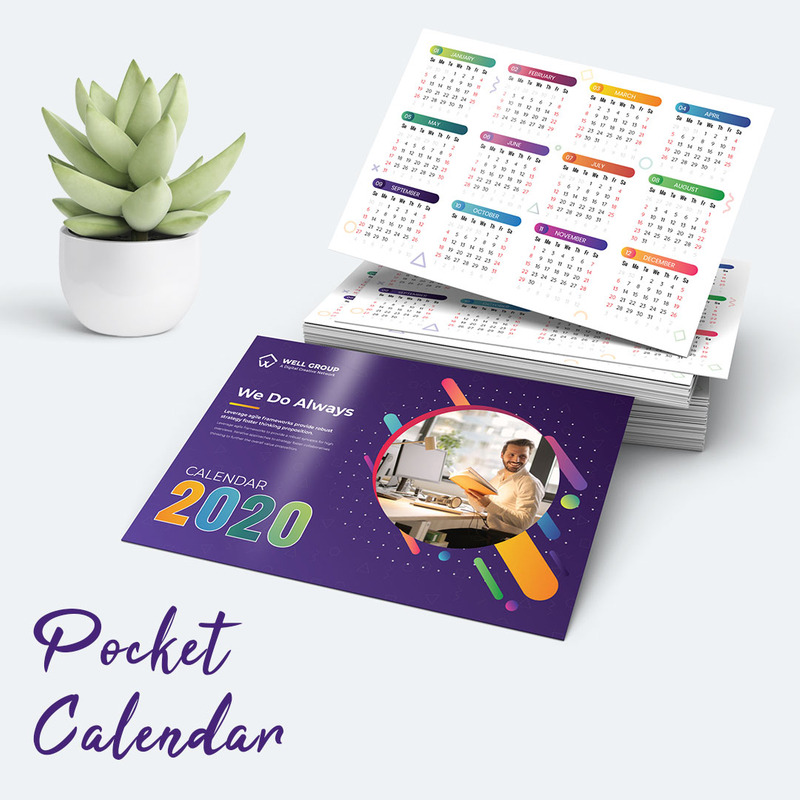 Pocket Calendar 2020 - Corporate Identity Template