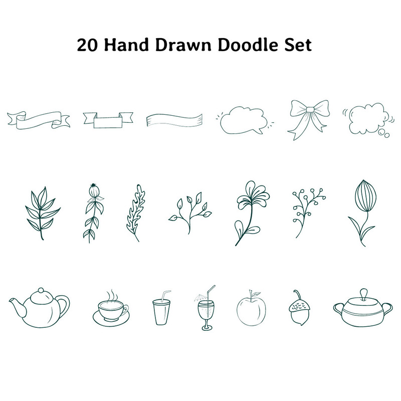 Hand Drawn Doodle Set - Illustration - TemplateMonster