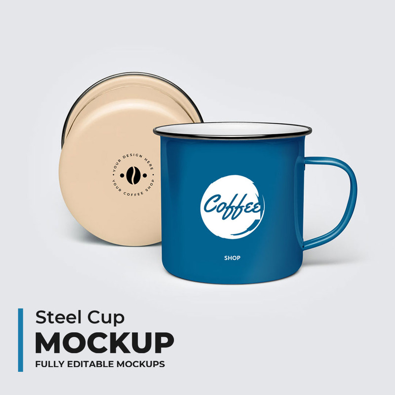 Steel Cup product mockup #153506 - TemplateMonster