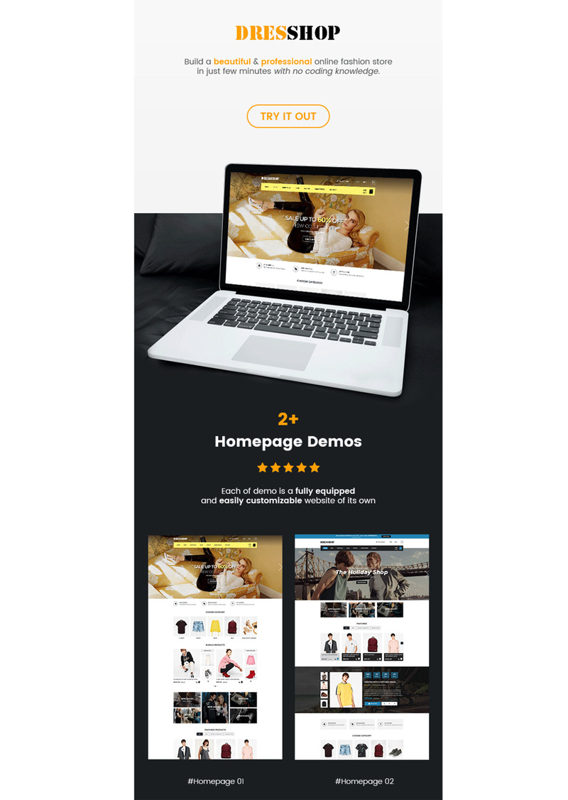 DresShop - Clothing, Fashion Shop WooCommerce Theme (Mobile Layout ...