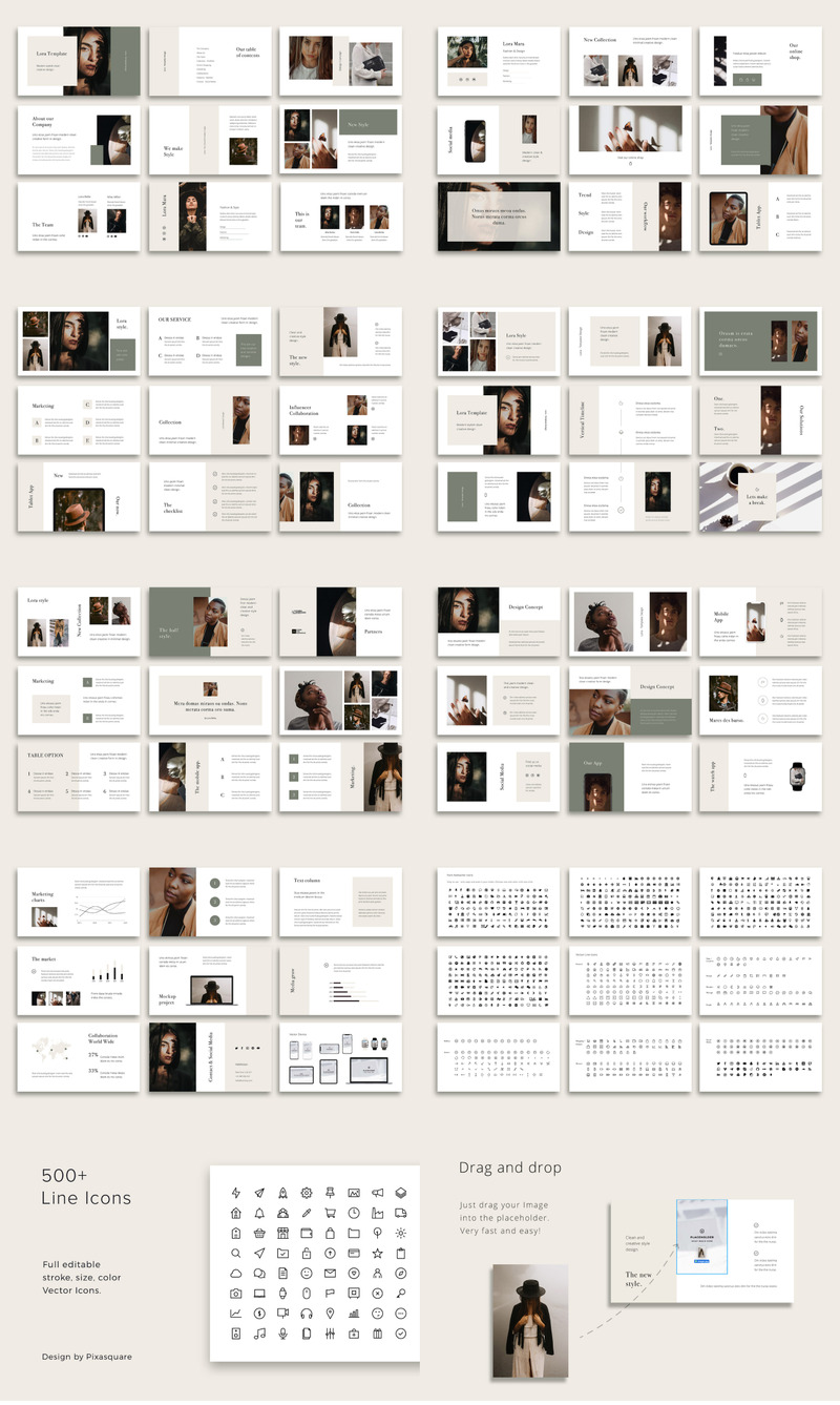 LORA - Modern and Simple - Keynote template - TemplateMonster
