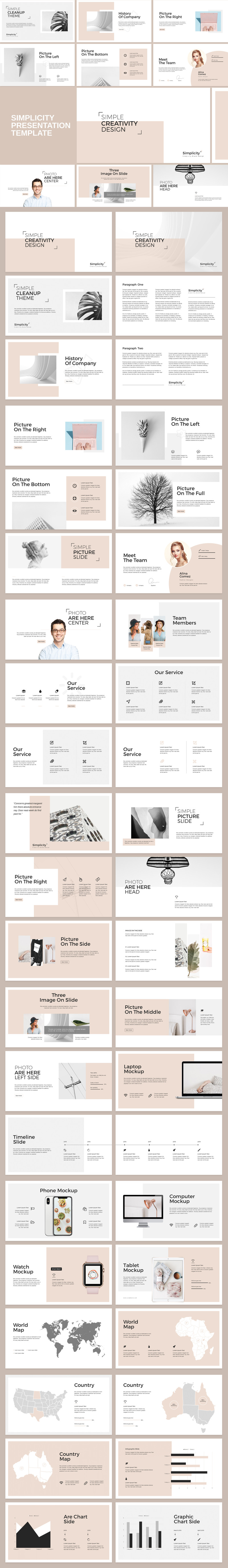 Simplicity - Stylist Presentation PowerPoint template