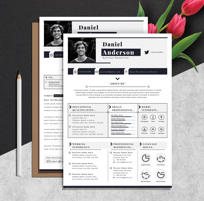 Modern & Creative Editable Cv Resume Template Ms Word Apple Pages Format