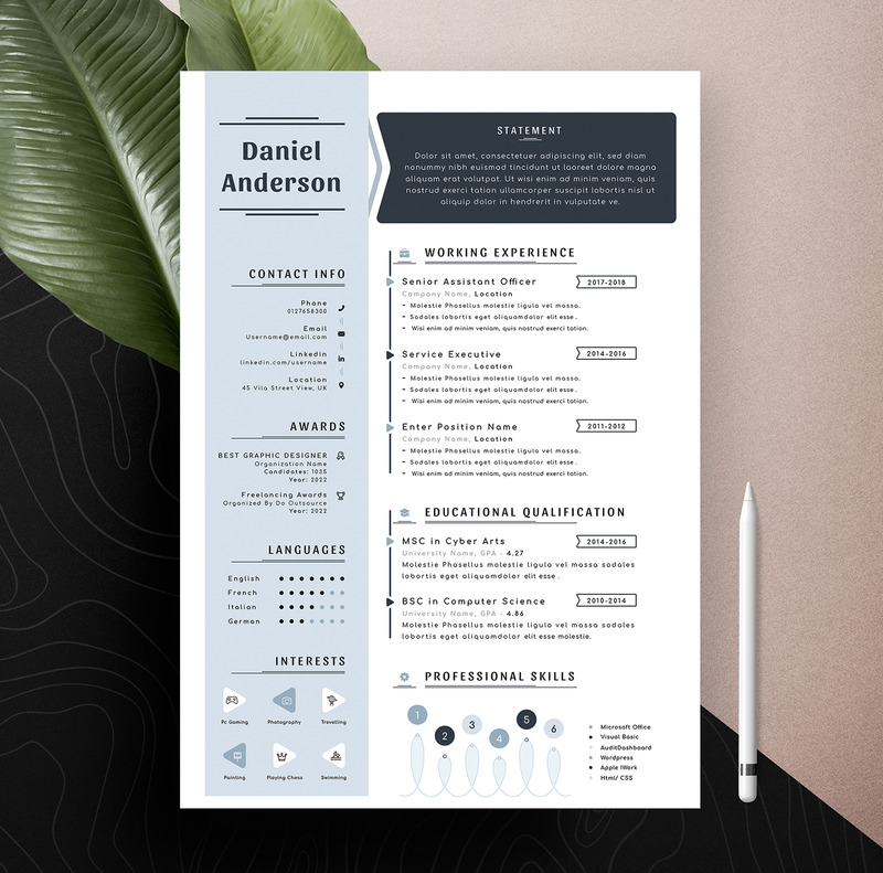 Clean & Creative Editable Cv Resume Template Word Apple Pages