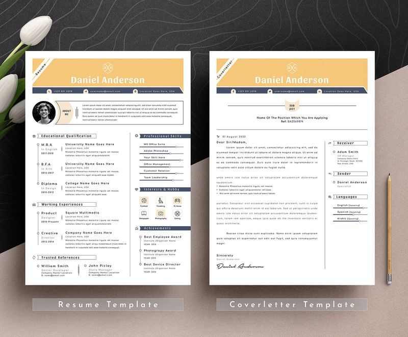 Clean & Professional Editable Ms Word Apple Pages Cv Resume Template