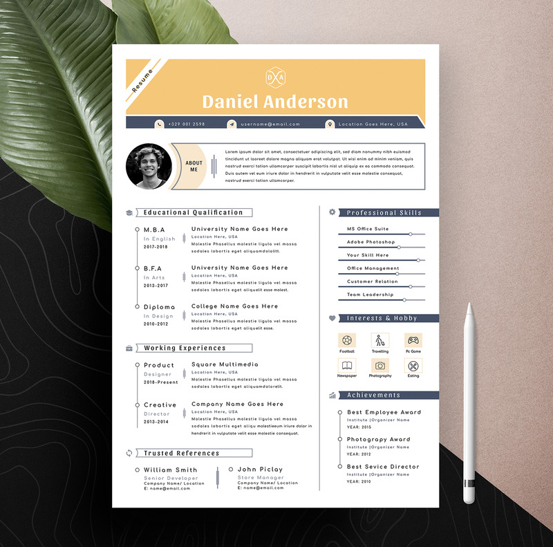 Clean & Professional Editable Ms Word Apple Pages Cv Resume Template