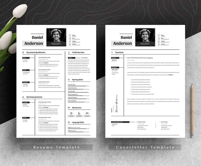 Clean & Professional Cv Resume Template Word Apple Pages Format