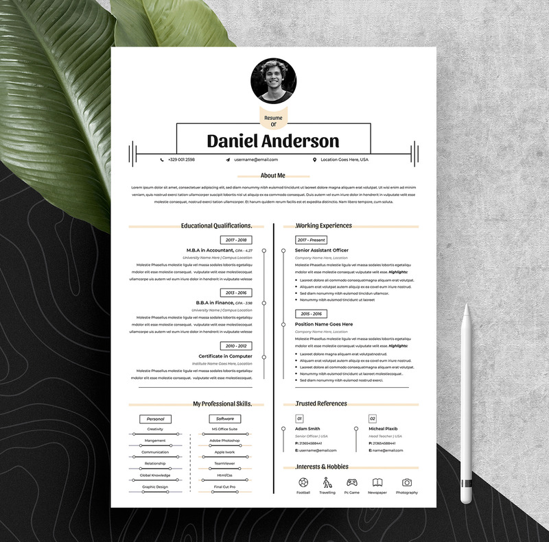 Clean Editable Word Apple Pages Cv Resume Template