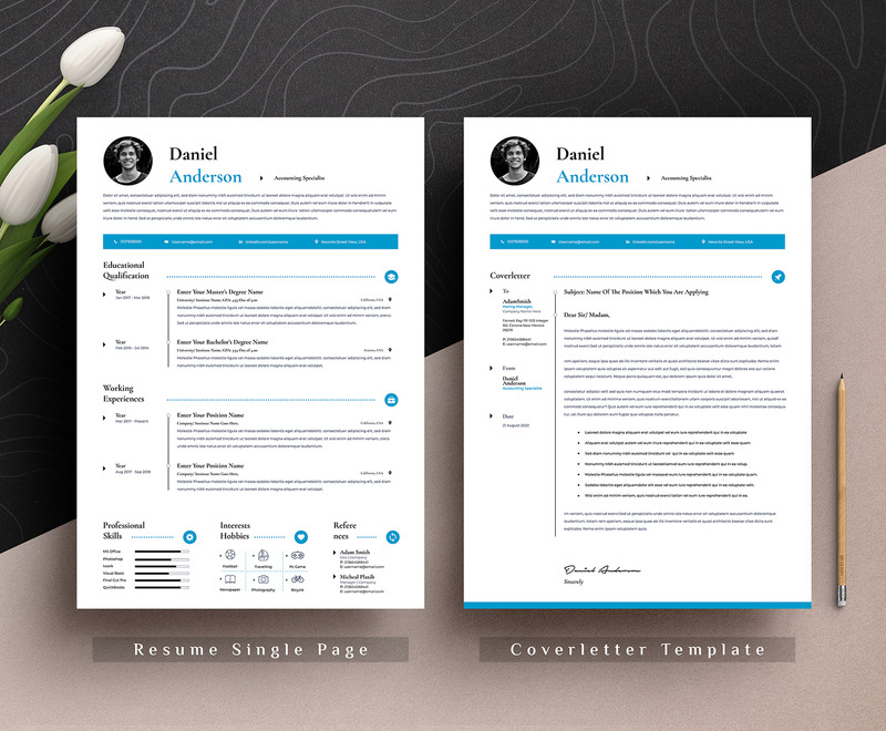 Free Clean & Professional Editable Word Apple Pages CV Resume Template