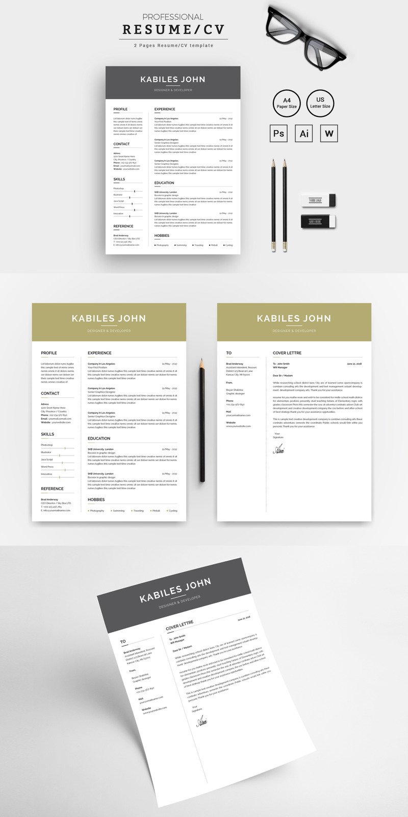 Kabiles John Designer & Developer Resume Template