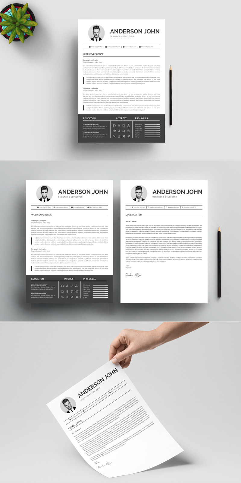 Anderson John Resume Template #79626 - TemplateMonster