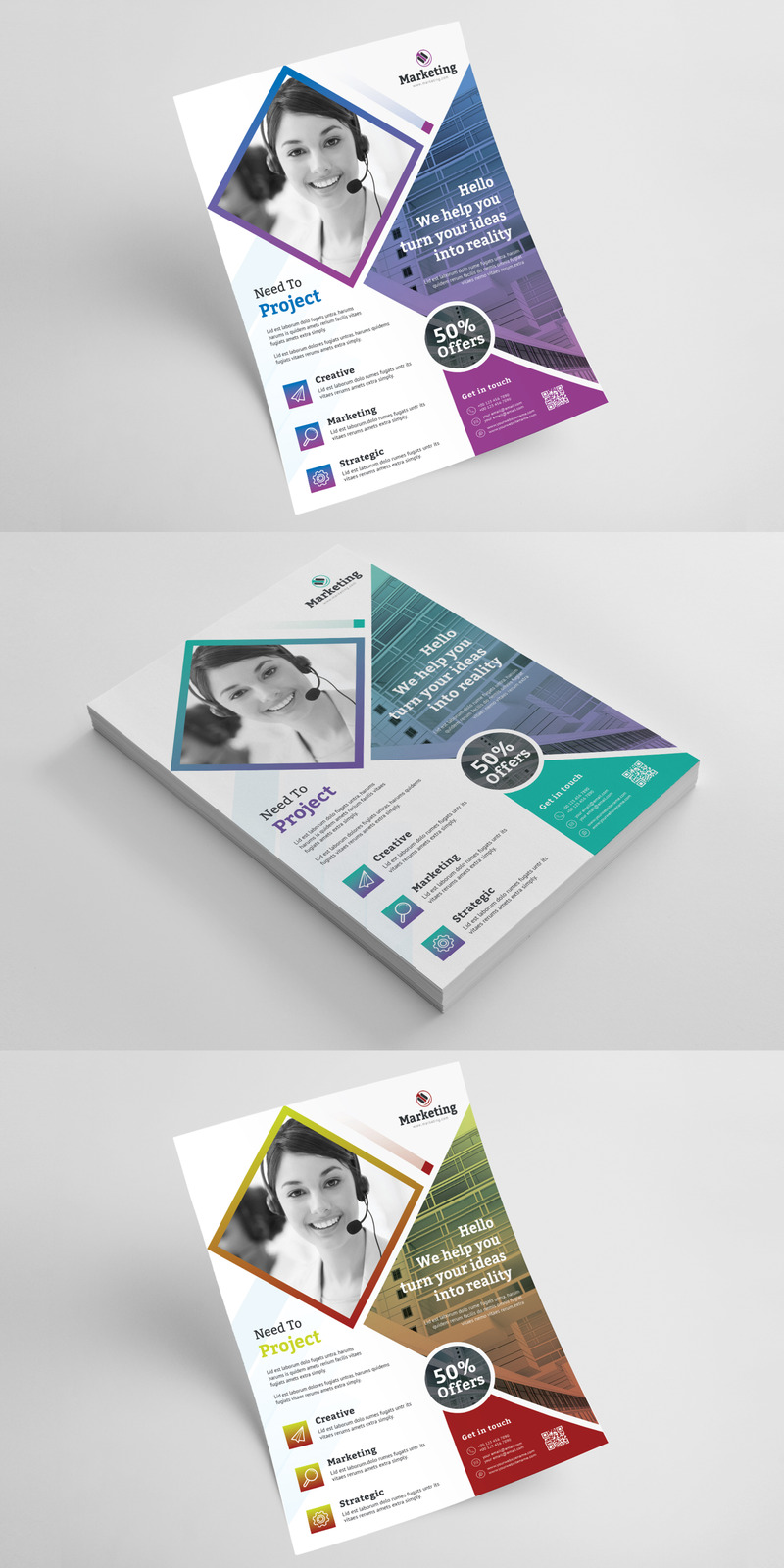 Square Marketing Business Flyer - Corporate Identity Template