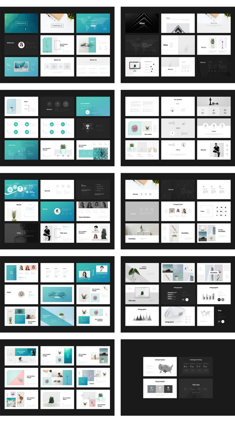 Minimalis Presentation Pack PowerPoint template