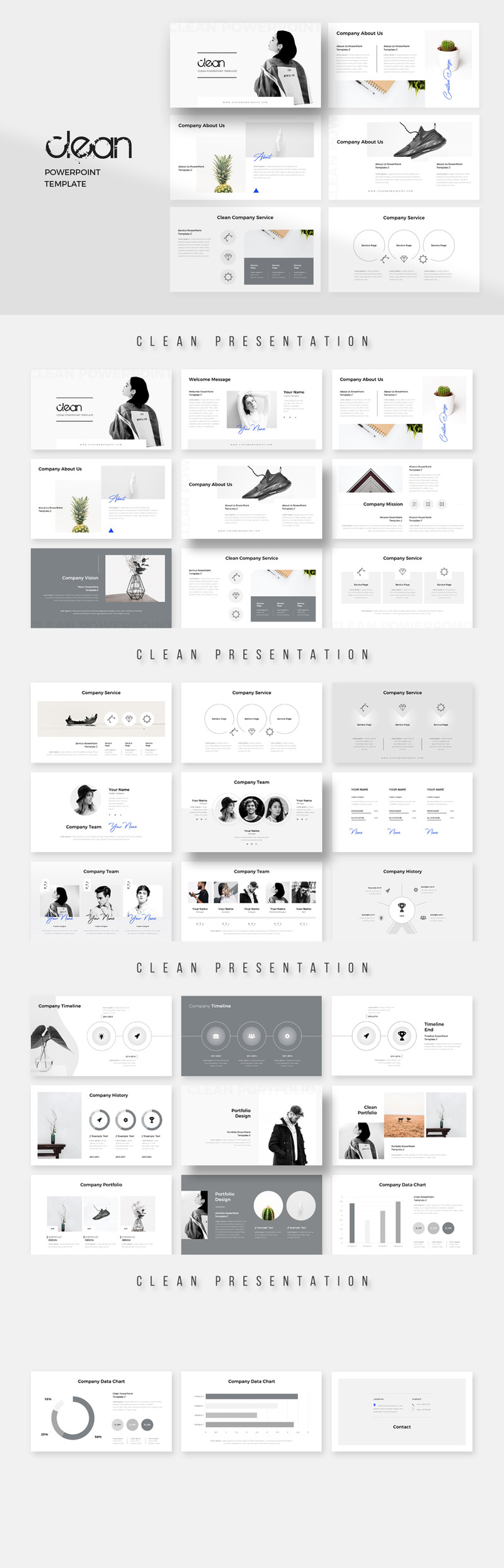 Clean PowerPoint template #123920 - TemplateMonster