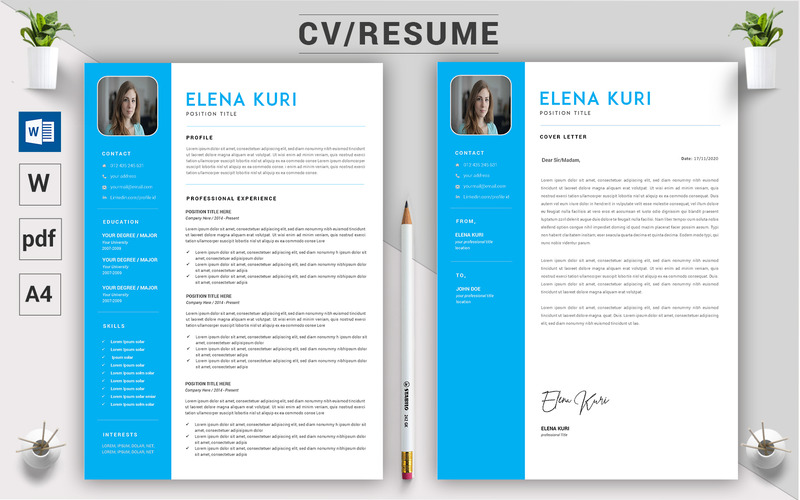 Elena Kuri - CV Resume Template #126210 - TemplateMonster