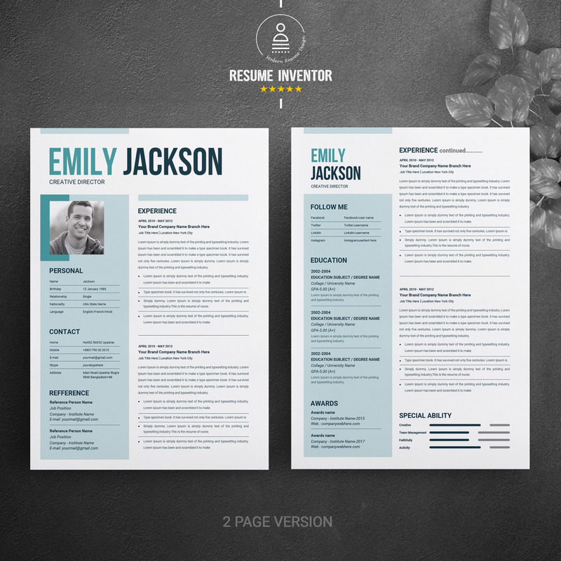 Emily Jacsion Word Resume Template #71440 - TemplateMonster