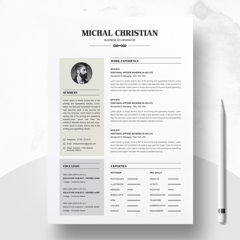 Michael Christian Resume Template #71451 - TemplateMonster
