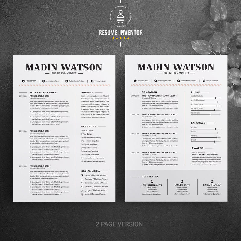 Madine Watson Job Resume Template #73843 - TemplateMonster