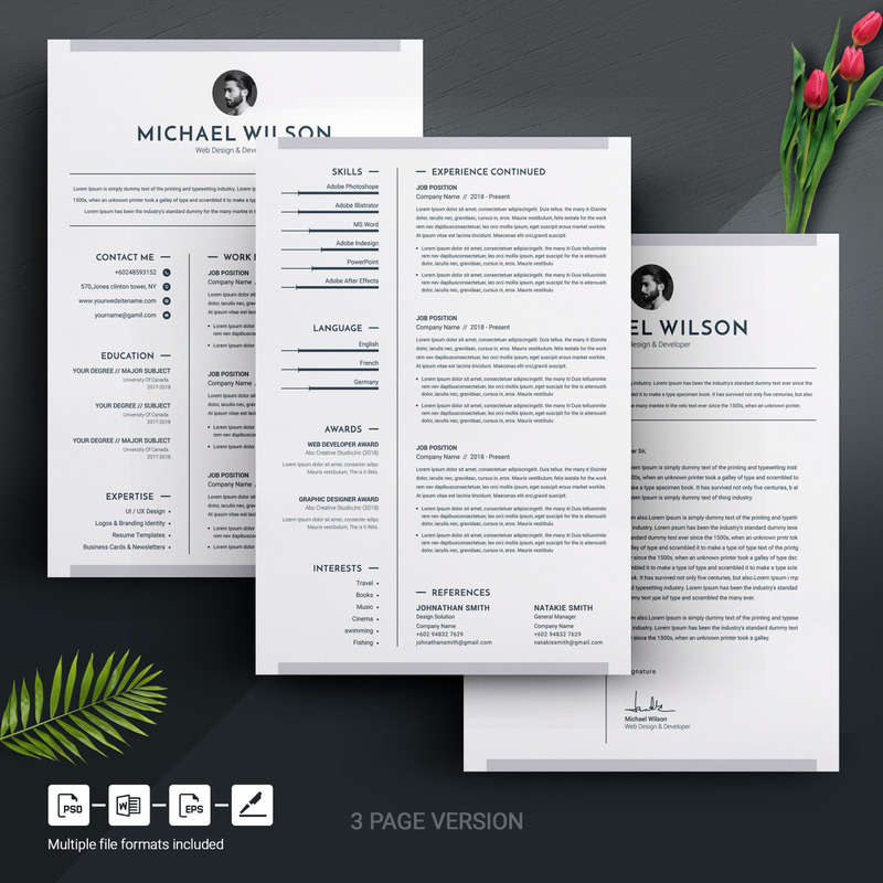 Michael Wilson Resume Template #73886 - TemplateMonster