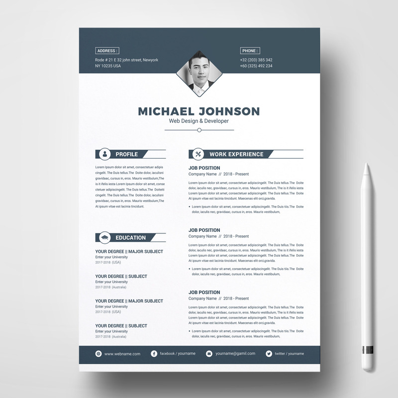 Michael Johnson Resume Template #74170 - TemplateMonster