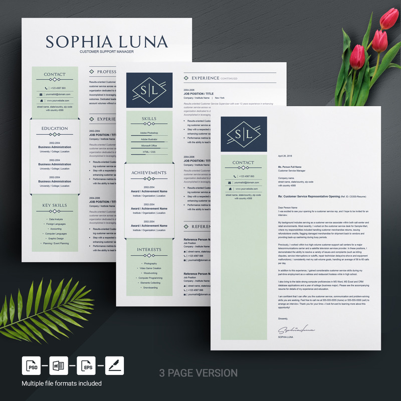 Sophia Luna Resume Template #74528 - TemplateMonster