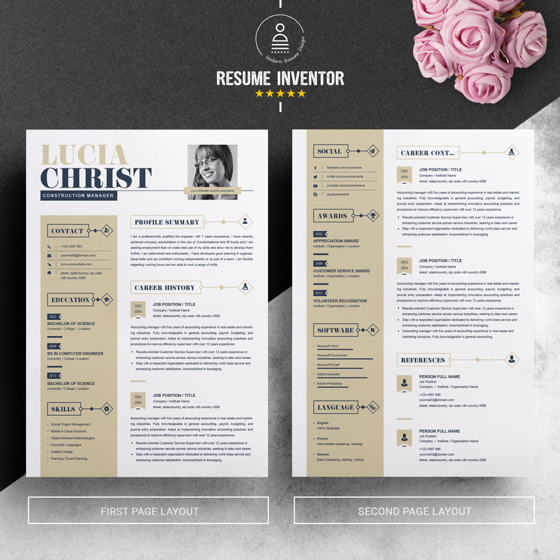 Lucia Resume Template #74561 - TemplateMonster