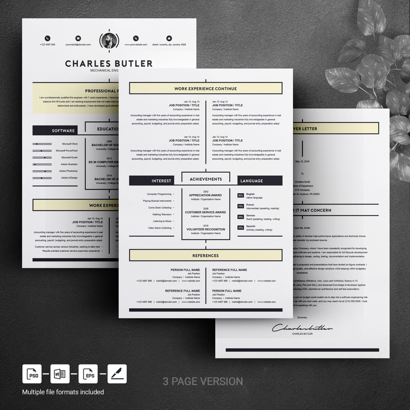 Charles Butler Resume Template #75189 - TemplateMonster