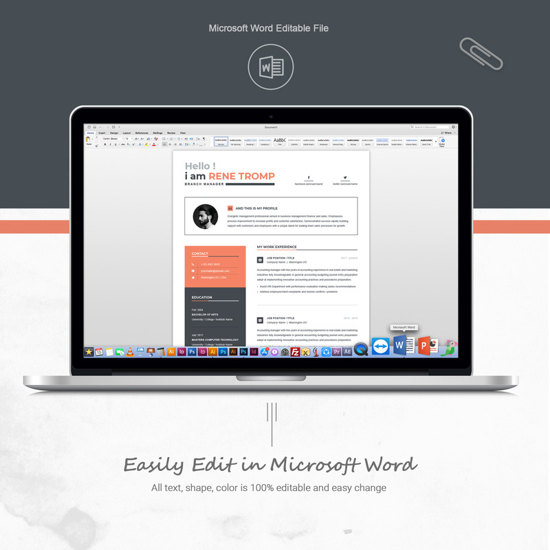 Rene Tromp Resume Template #75557 - TemplateMonster