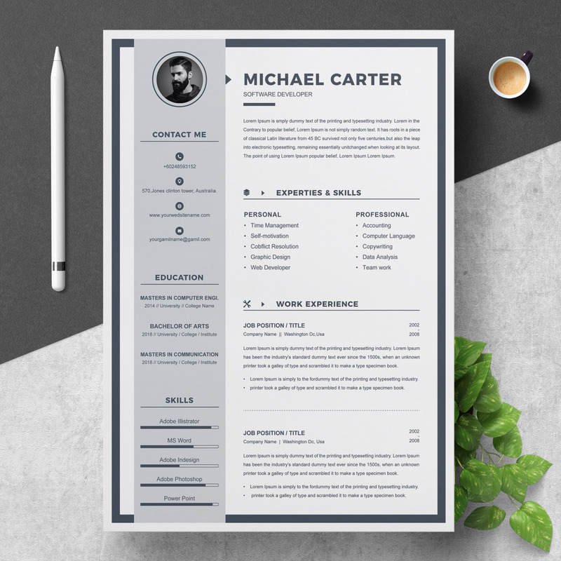 Michael Carter Resume Template #77720 - TemplateMonster
